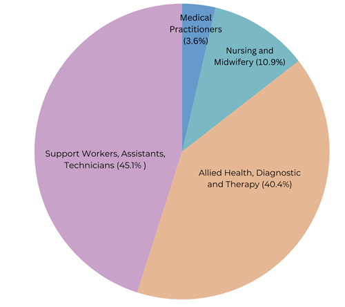 Chart 1. Current distribution of the health and medical workforce in ...